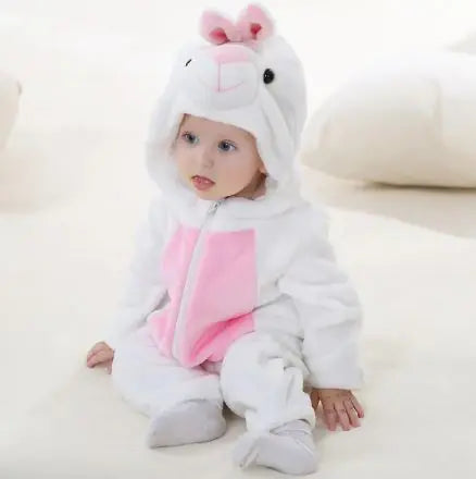 Adorable Animal Cartoon Baby Romper – Hooded Long Sleeve Onesie – KZ ...